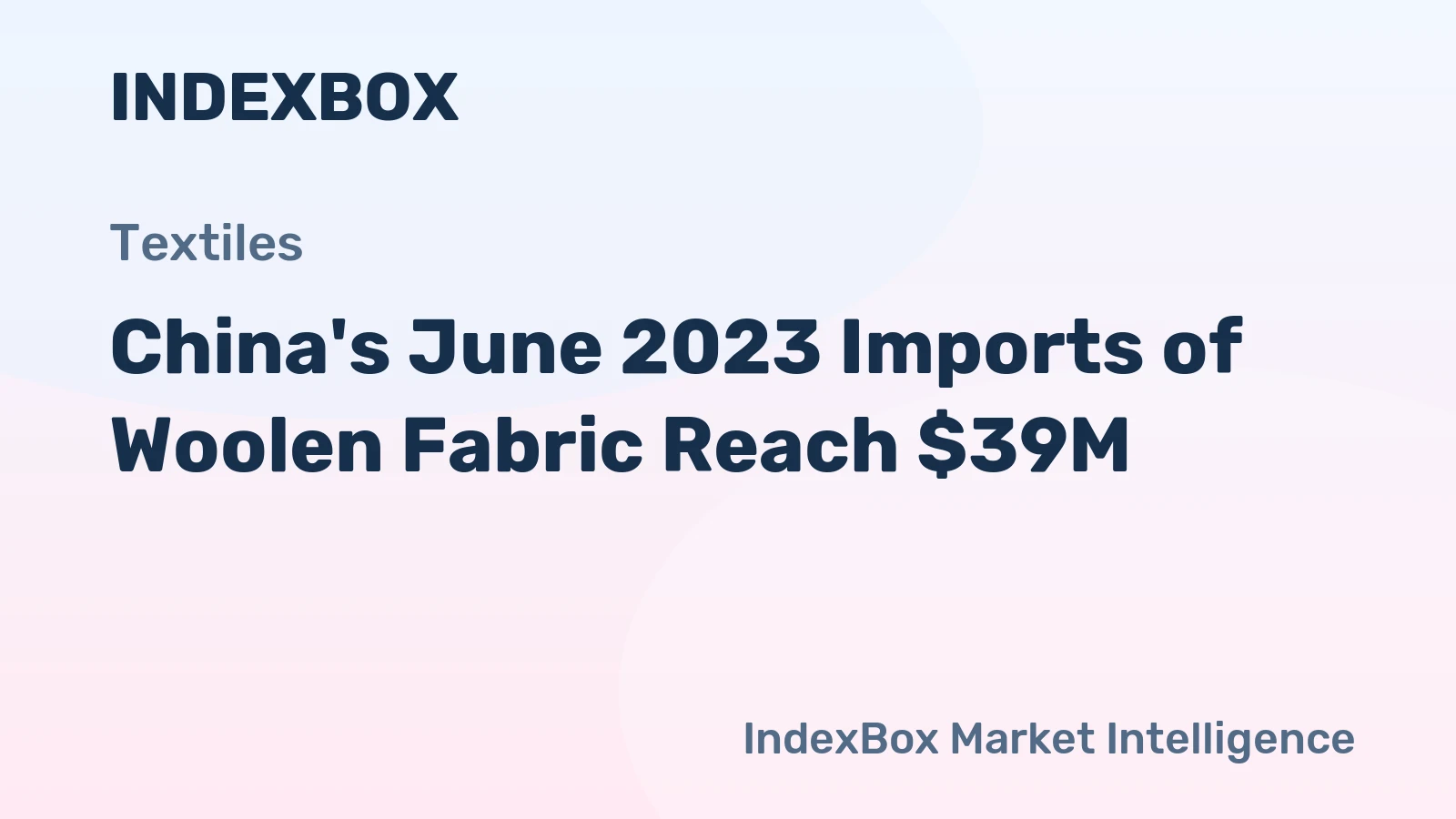China's June 2023 Imports of Woolen Fabric Reach $39M