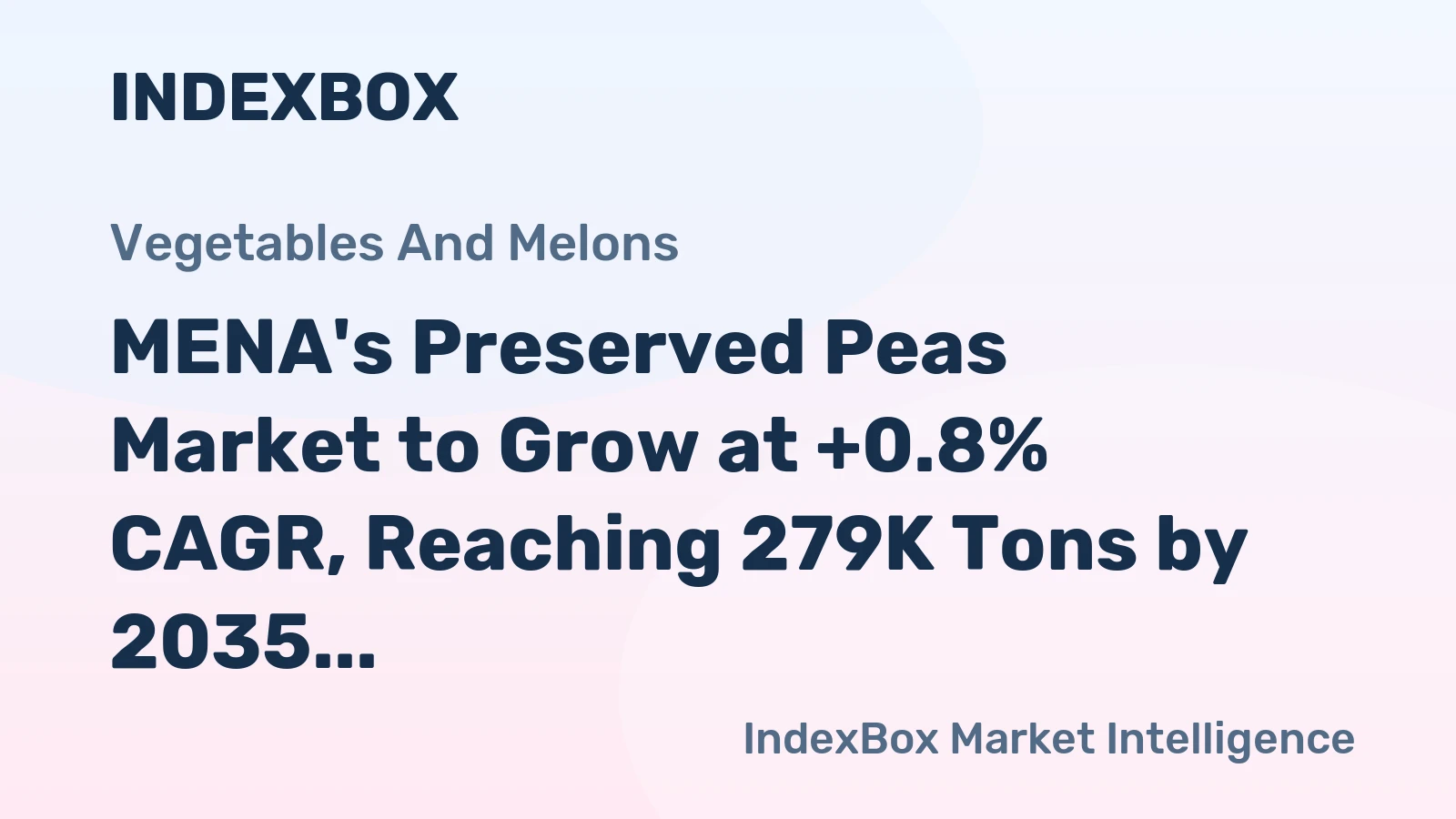 MENA's Preserved Peas Market to Grow at +0.8% CAGR, Reaching 279K Tons by 2035