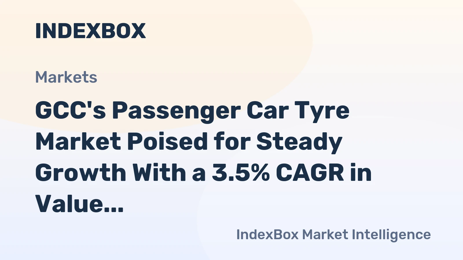 GCC's Passenger Car Tyre Market Poised for Steady Growth With a 3.5% CAGR in Value Through 2035