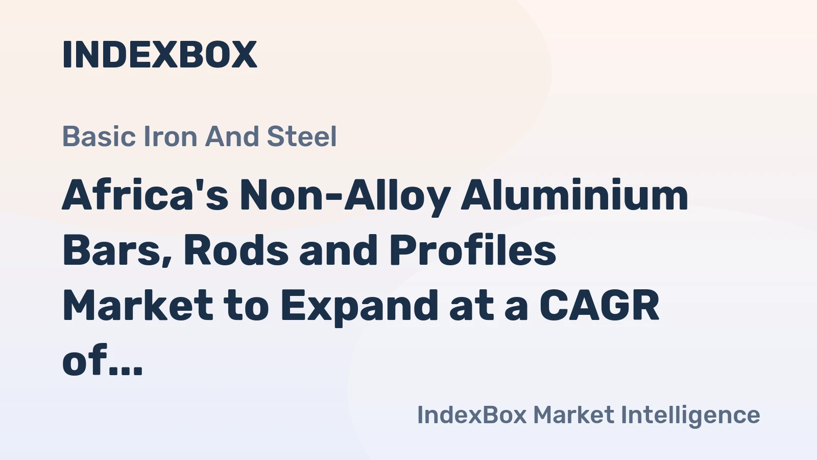 Africa's Non-Alloy Aluminium Bars, Rods and Profiles Market to Expand at a CAGR of +0.9% from 2024 to 2035