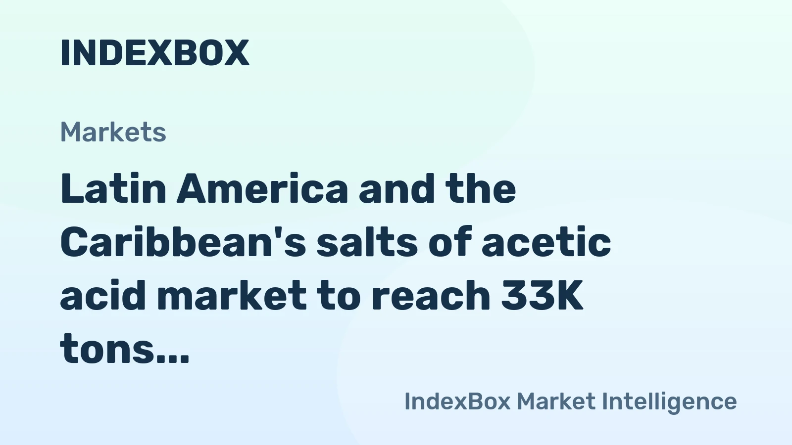 Latin America and the Caribbean's salts of acetic acid market to reach 33K tons and $126M by 2035, continuing its upward trend.