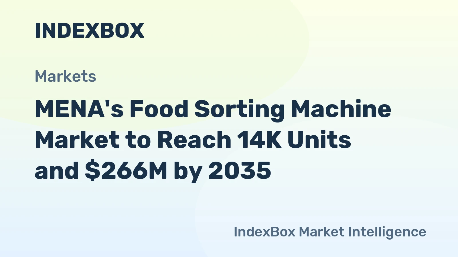 MENA's Food Sorting Machine Market to Reach 14K Units and $266M by 2035