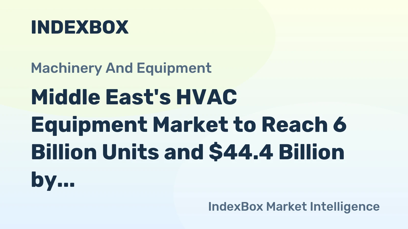 Middle East's HVAC Equipment Market to Reach 6 Billion Units and $44.4 Billion by 2035