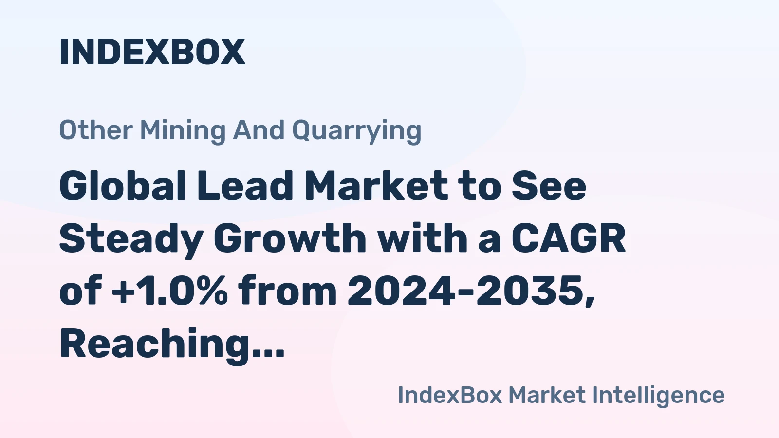 Global Lead Market to See Steady Growth with a CAGR of +1.0% from 2024-2035, Reaching $41.7B by 2035