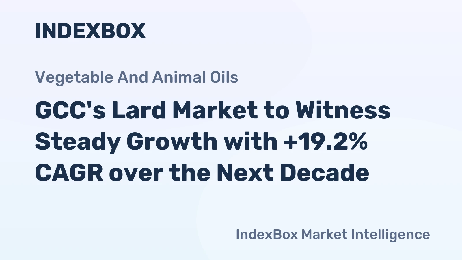 GCC's Lard Market to Witness Steady Growth with +19.2% CAGR over the Next Decade