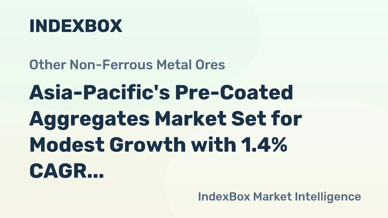 Asia-Pacific's Pre-Coated Aggregates Market Set for Modest Growth with 1.4% CAGR Through 2035