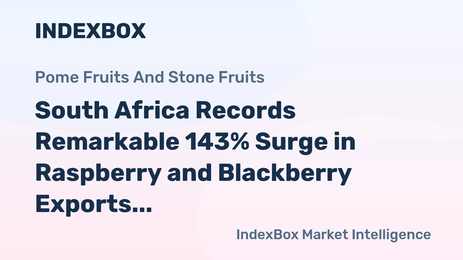 South Africa Records Remarkable 143% Surge in Raspberry and Blackberry Exports, Worth $3.6M in November 2023.