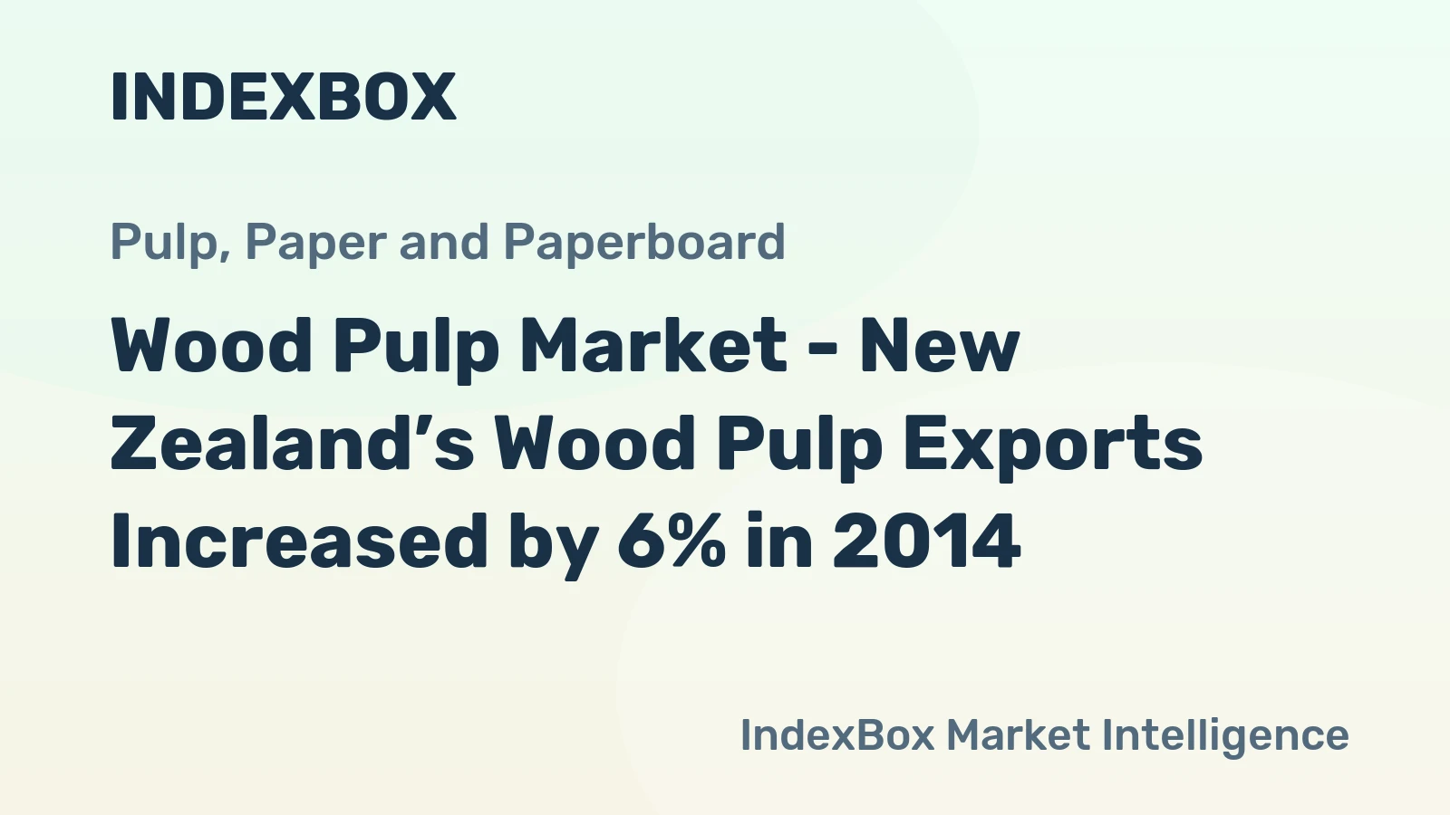 Wood Pulp Market - New Zealand’s Wood Pulp Exports Increased by 6% in 2014