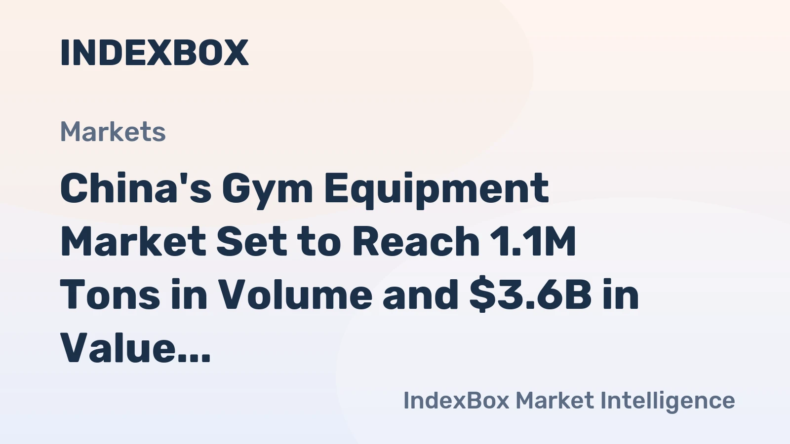 China's Gym Equipment Market Set to Reach 1.1M Tons in Volume and $3.6B in Value by 2035