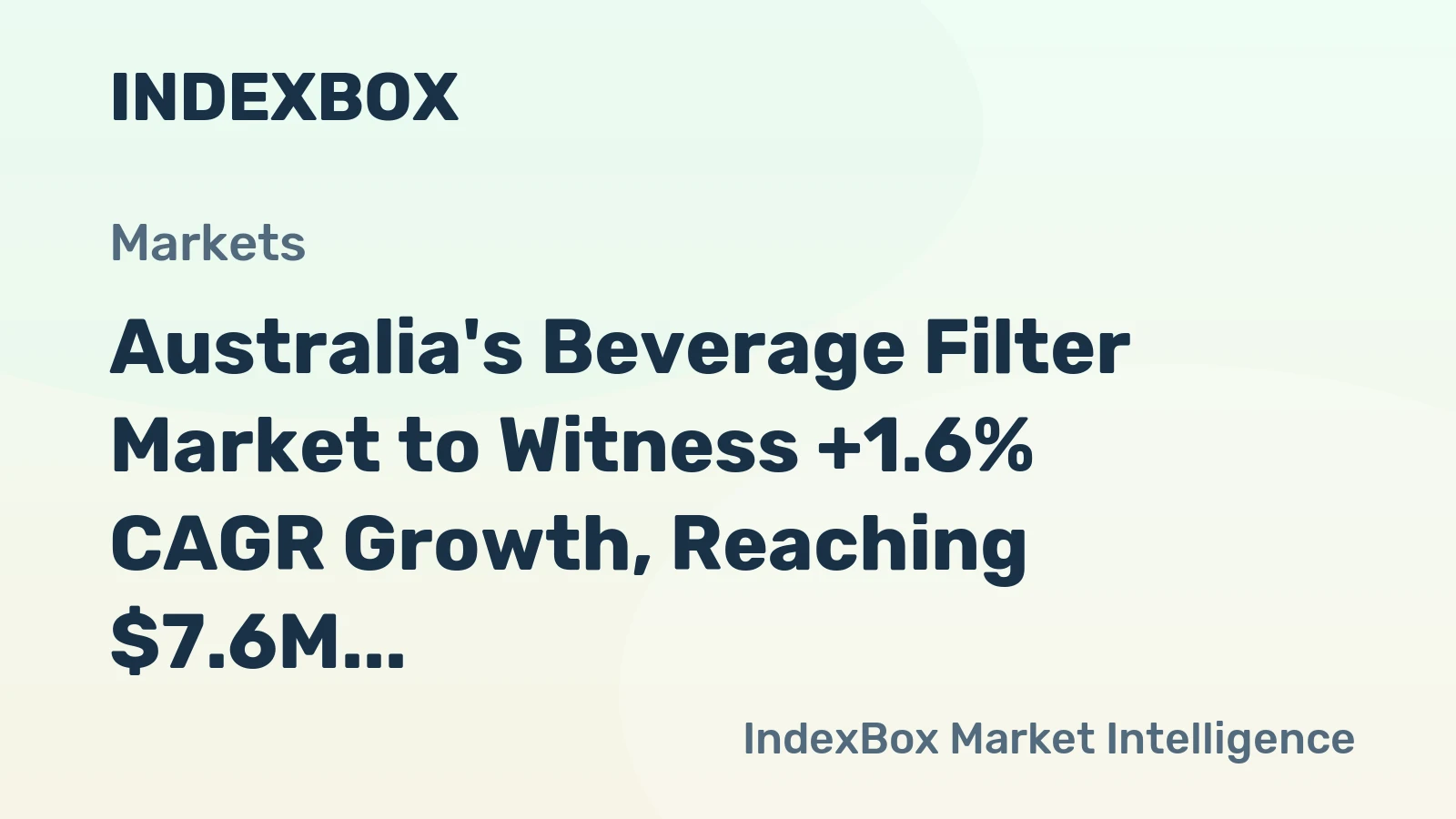Australia's Beverage Filter Market to Witness +1.6% CAGR Growth, Reaching $7.6M by 2035