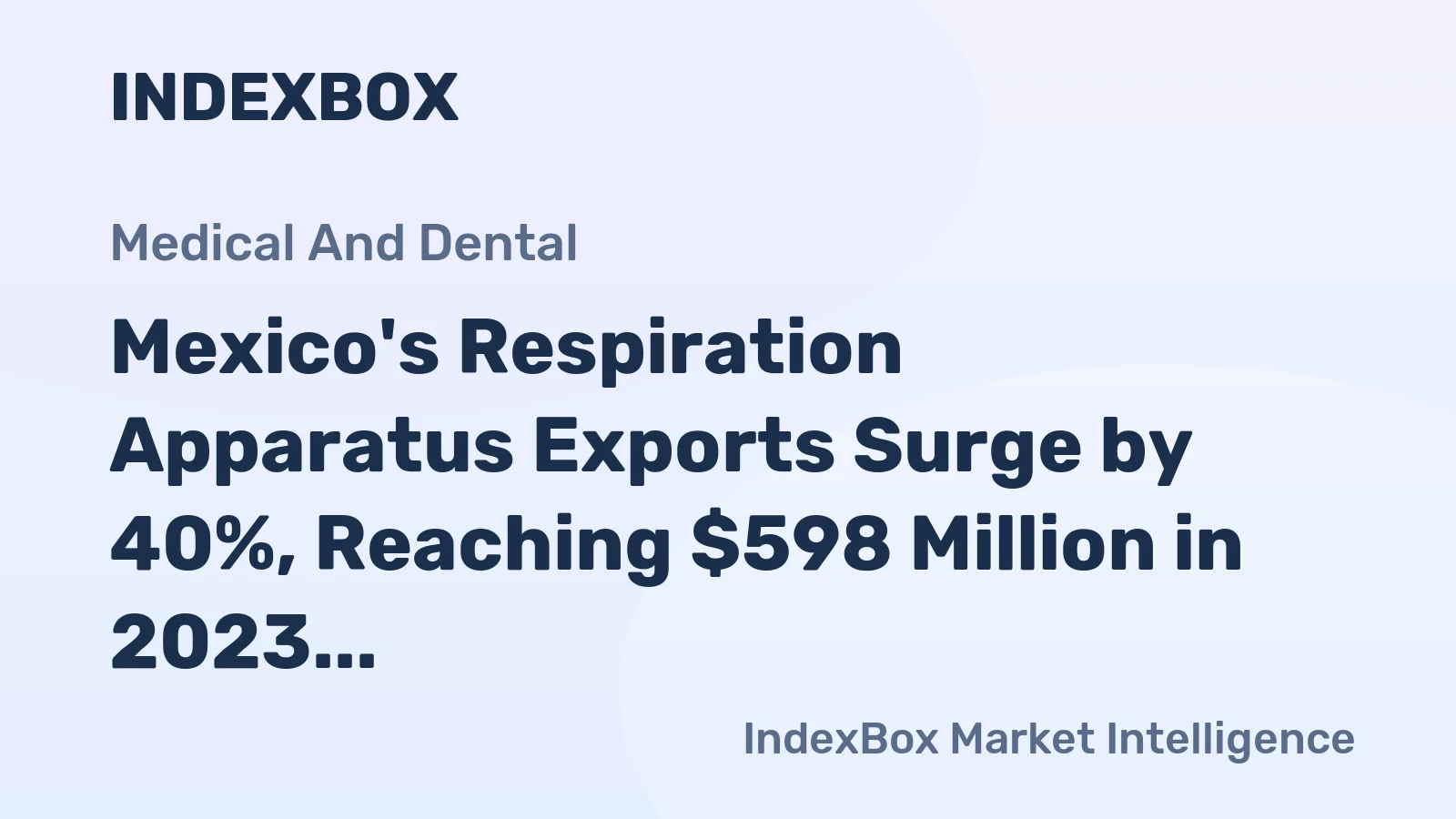 Mexico's Respiration Apparatus Exports Surge by 40%, Reaching $598 Million in 2023