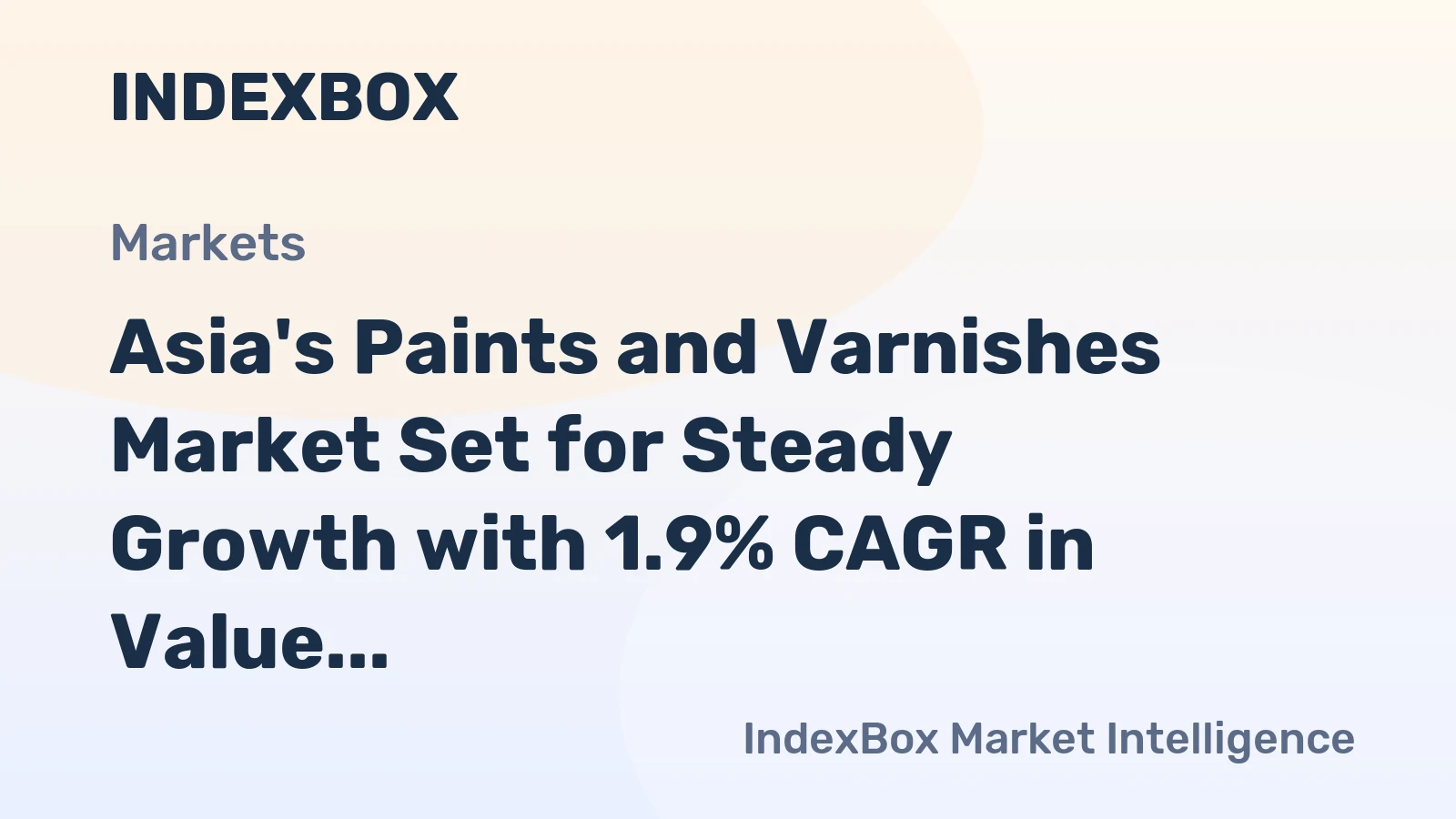 Asia's Paints and Varnishes Market Set for Steady Growth with 1.9% CAGR in Value Through 2035
