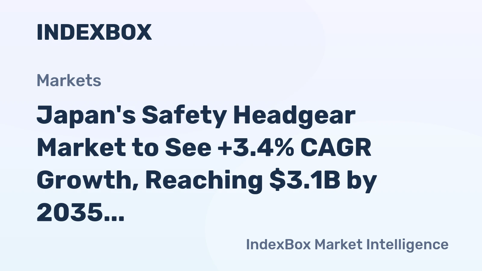 Japan's Safety Headgear Market to See +3.4% CAGR Growth, Reaching $3.1B by 2035