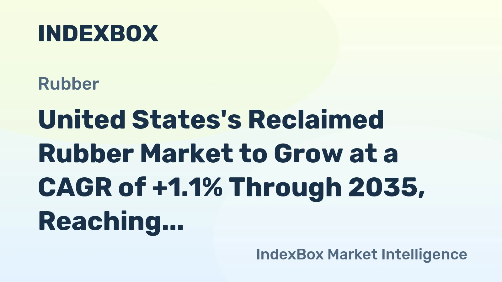 United States's Reclaimed Rubber Market to Grow at a CAGR of +1.1% Through 2035, Reaching $246M in Value