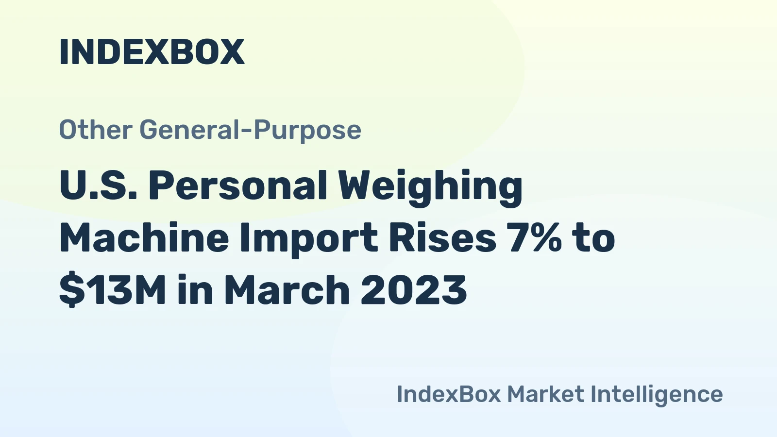 U.S. Personal Weighing Machine Import Rises 7% to $13M in March 2023