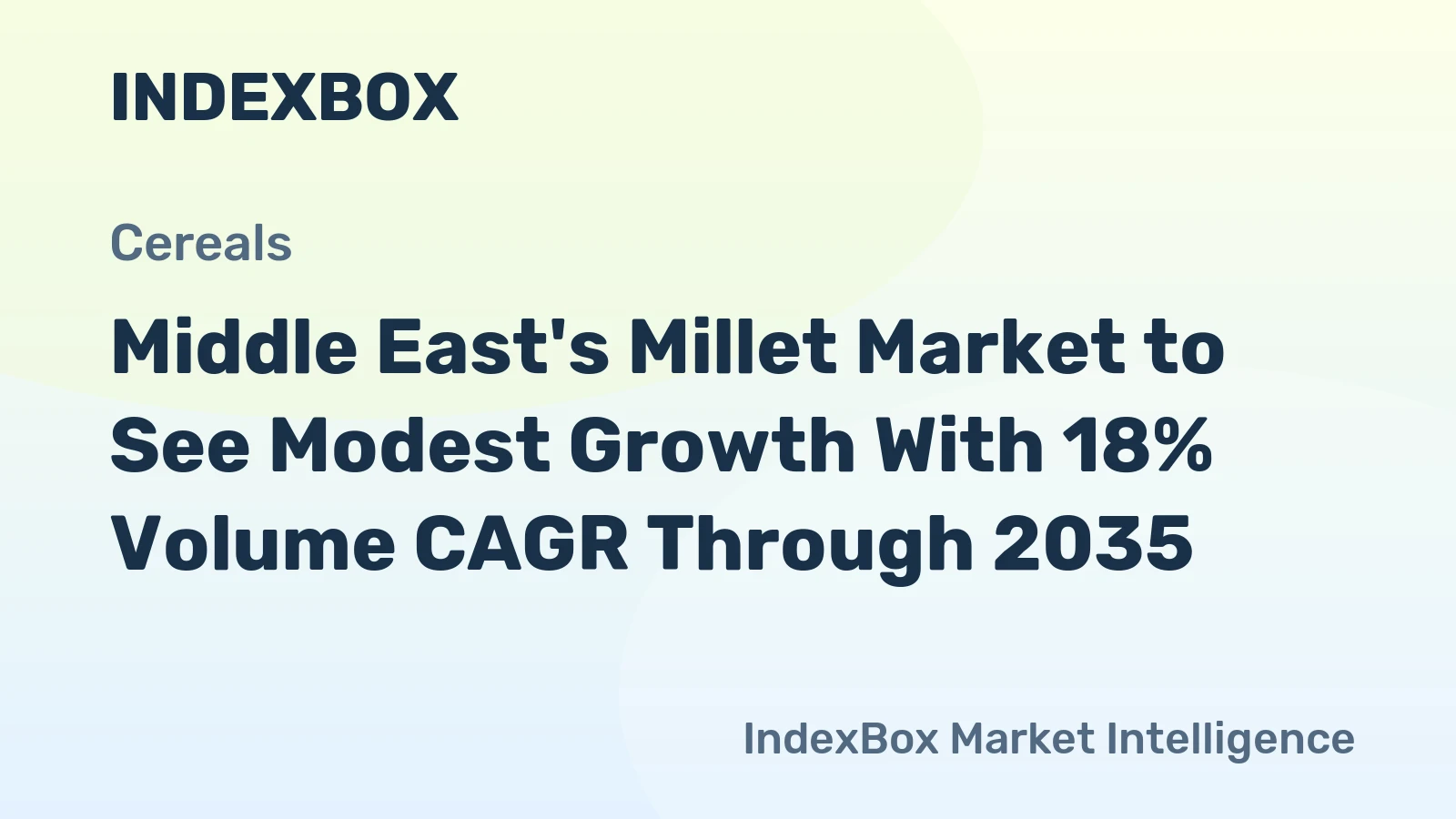 Middle East's Millet Market to See Modest Growth With 18% Volume CAGR Through 2035