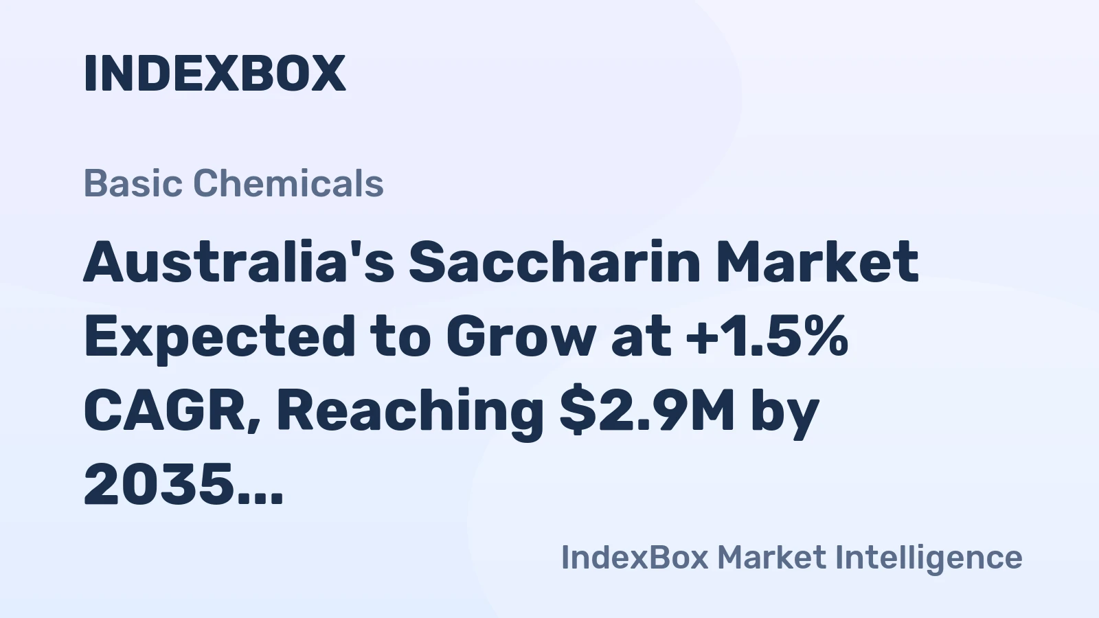 Australia's Saccharin Market Expected to Grow at +1.5% CAGR, Reaching $2.9M by 2035