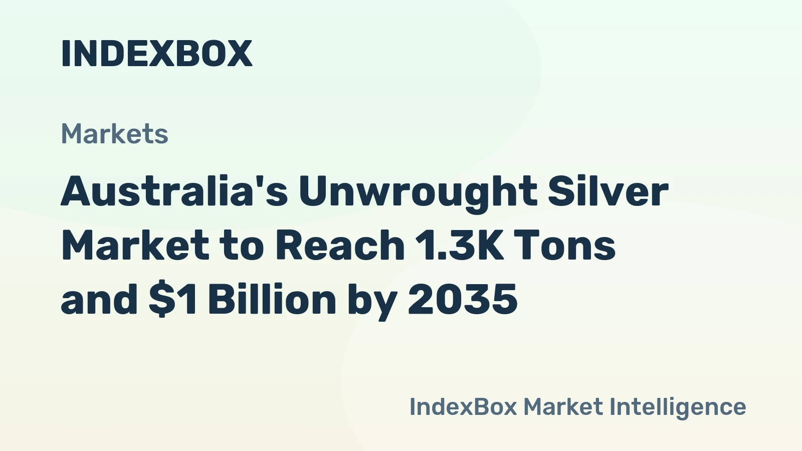 Australia's Unwrought Silver Market to Reach 1.3K Tons and $1 Billion by 2035
