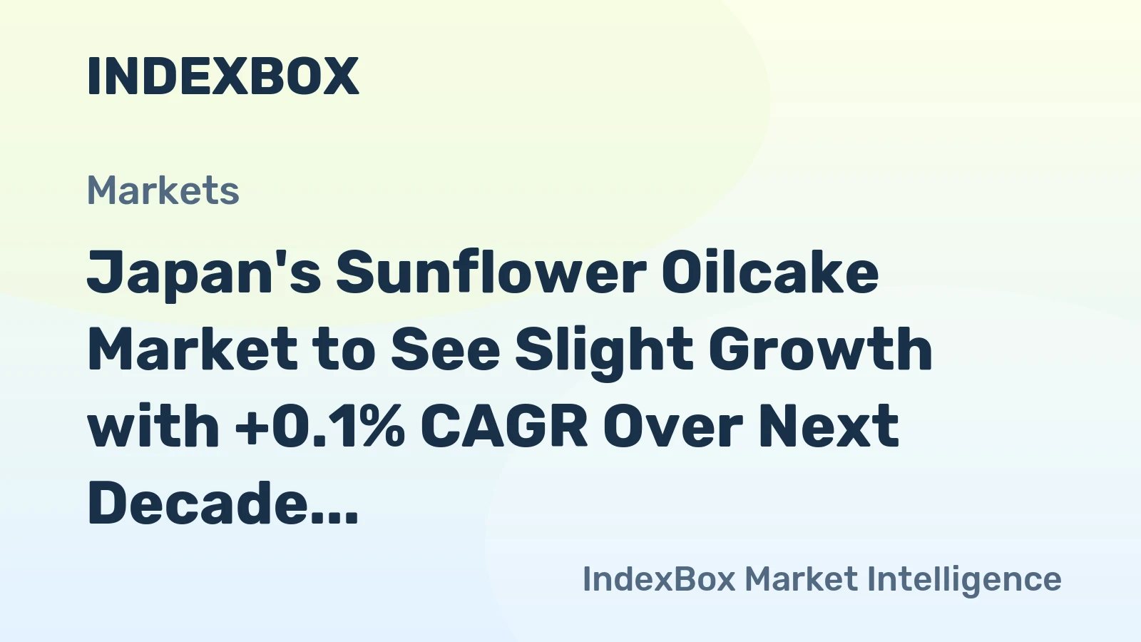 Japan's Sunflower Oilcake Market to See Slight Growth with +0.1% CAGR Over Next Decade