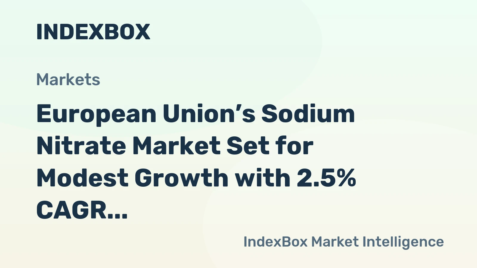 European Union’s Sodium Nitrate Market Set for Modest Growth with 2.5% CAGR in Value