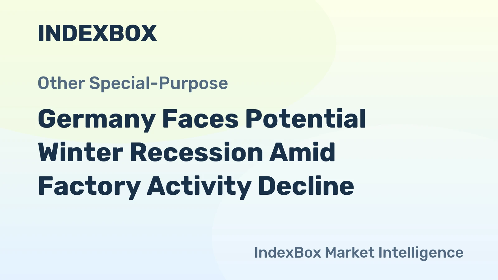 Germany Faces Potential Winter Recession Amid Factory Activity Decline