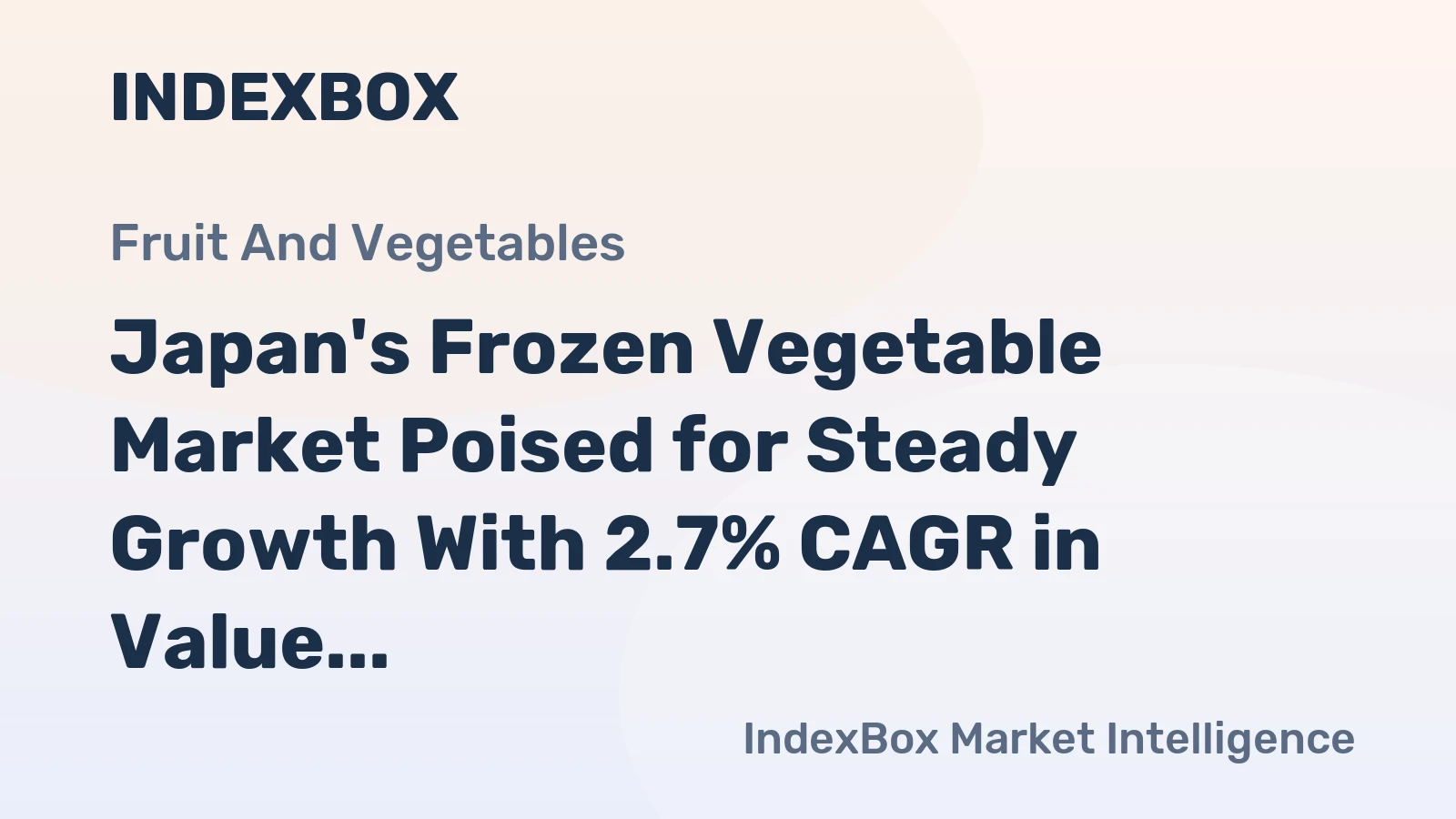 Japan's Frozen Vegetable Market Poised for Steady Growth With 2.7% CAGR in Value Through 2035