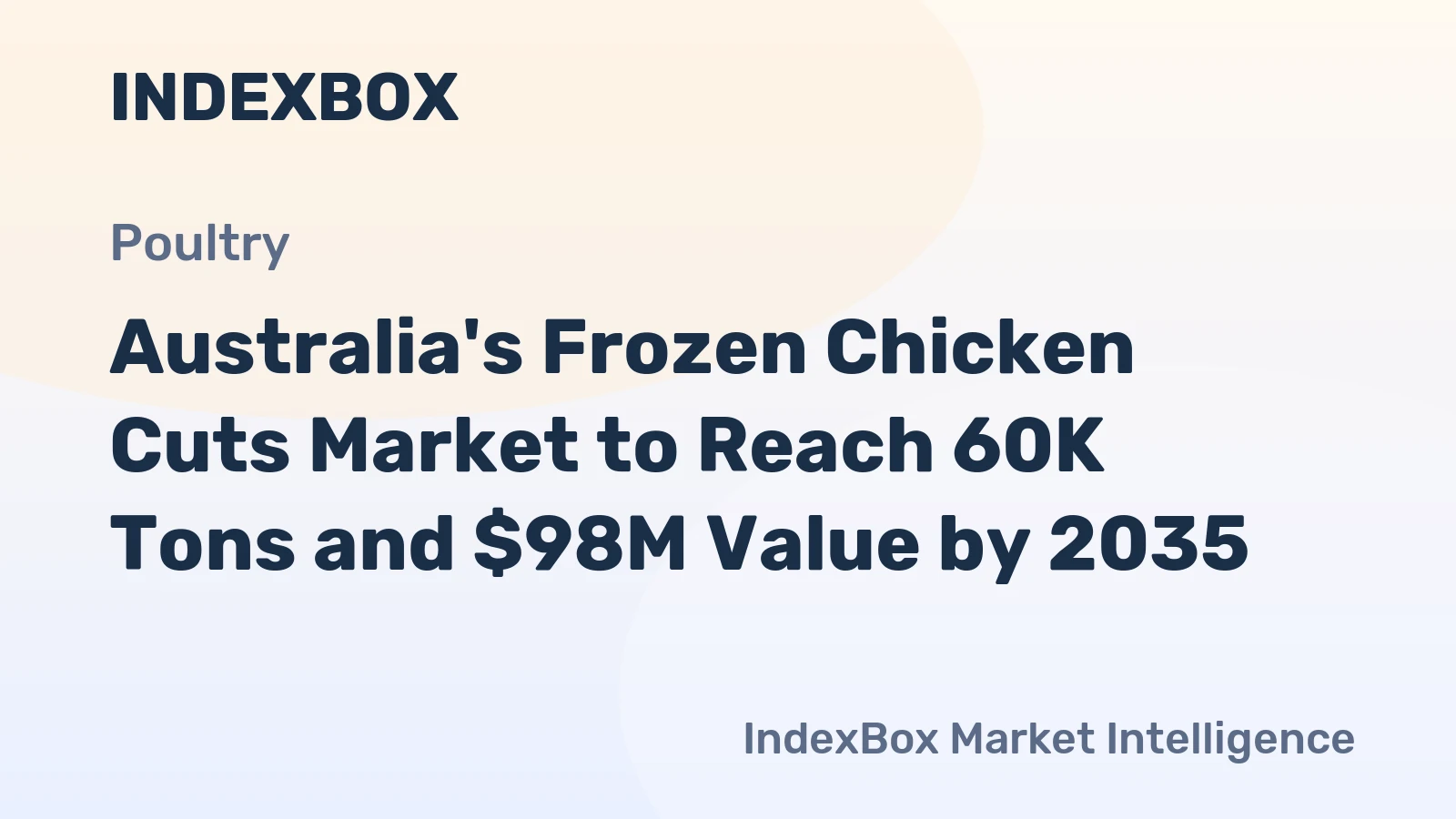 Australia's Frozen Chicken Cuts Market to Reach 60K Tons and $98M Value by 2035