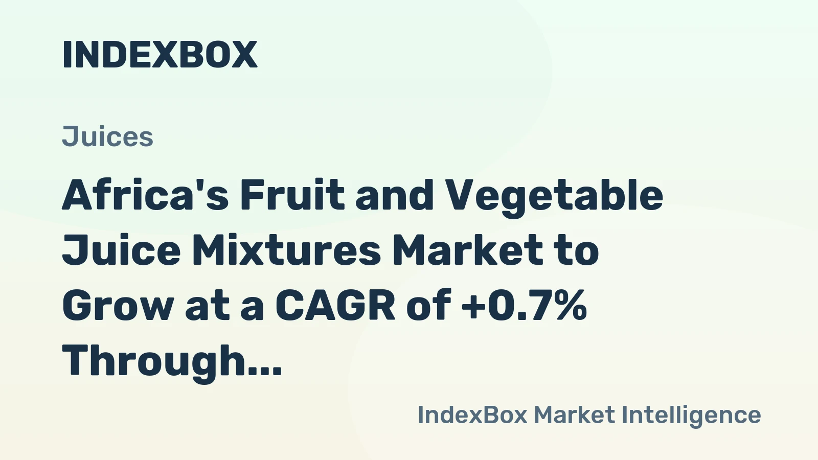Africa's Fruit and Vegetable Juice Mixtures Market to Grow at a CAGR of +0.7% Through 2035, Reaching 3.7M Tons