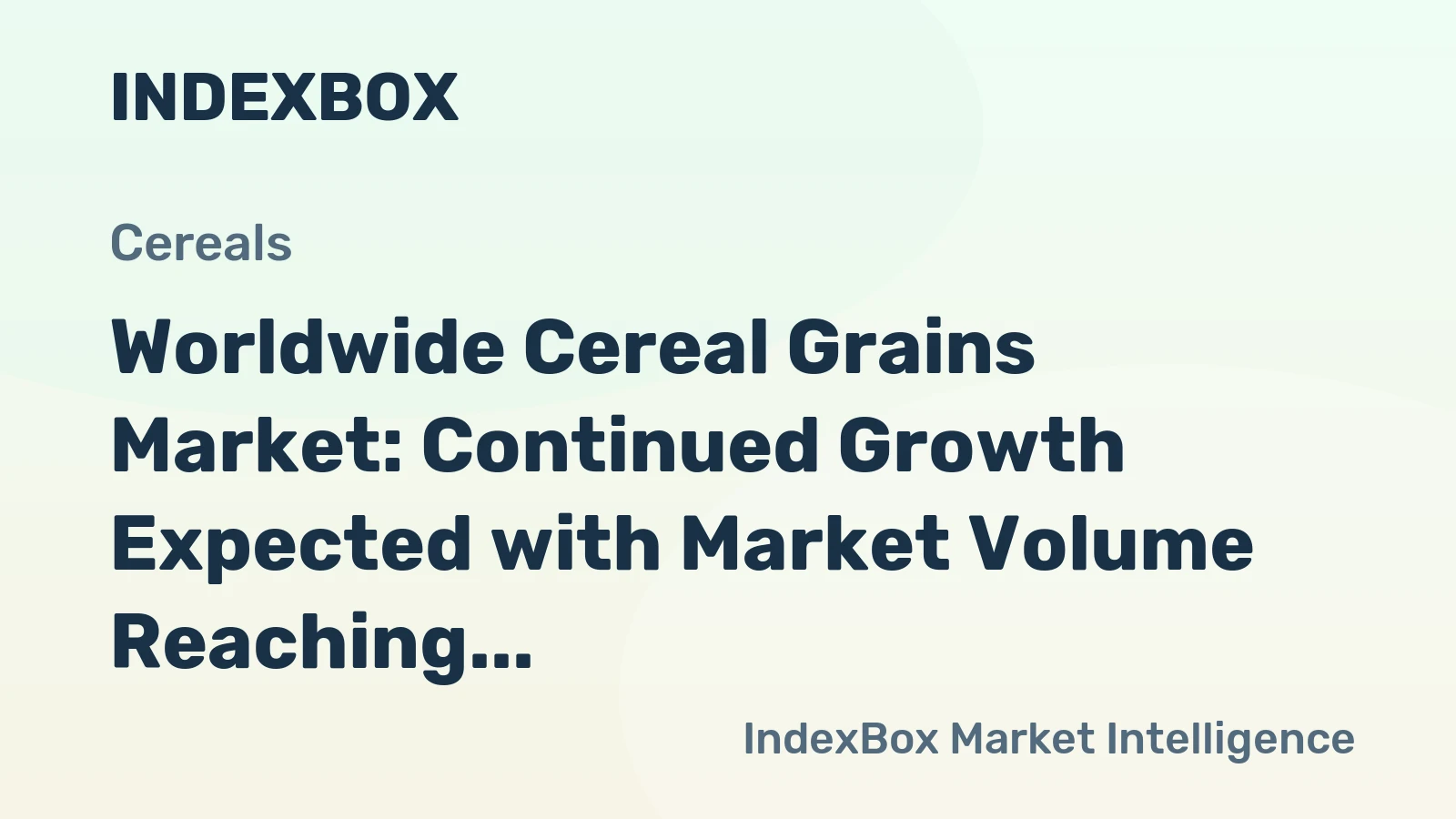 Worldwide Cereal Grains Market: Continued Growth Expected with Market Volume Reaching 3,519M tons and Market Value $2,247.1B by 2035