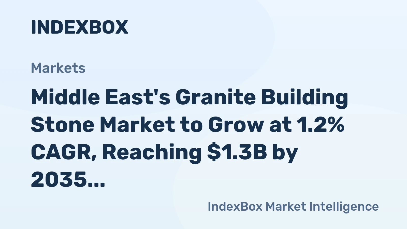 Middle East's Granite Building Stone Market to Grow at 1.2% CAGR, Reaching $1.3B by 2035