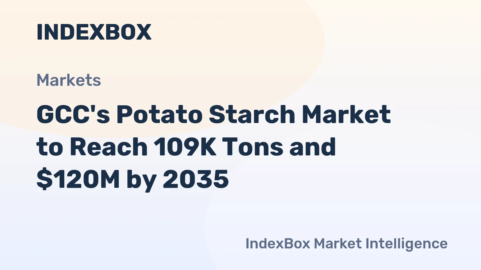 GCC's Potato Starch Market to Reach 109K Tons and $120M by 2035
