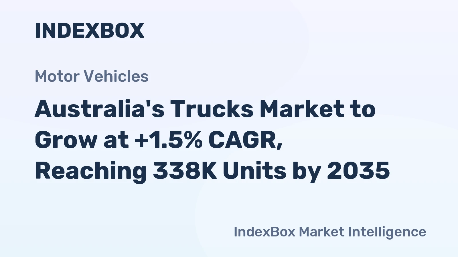 Australia's Trucks Market to Grow at +1.5% CAGR, Reaching 338K Units by 2035