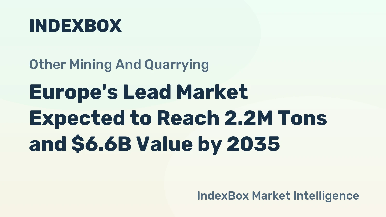 Europe's Lead Market Expected to Reach 2.2M Tons and $6.6B Value by 2035