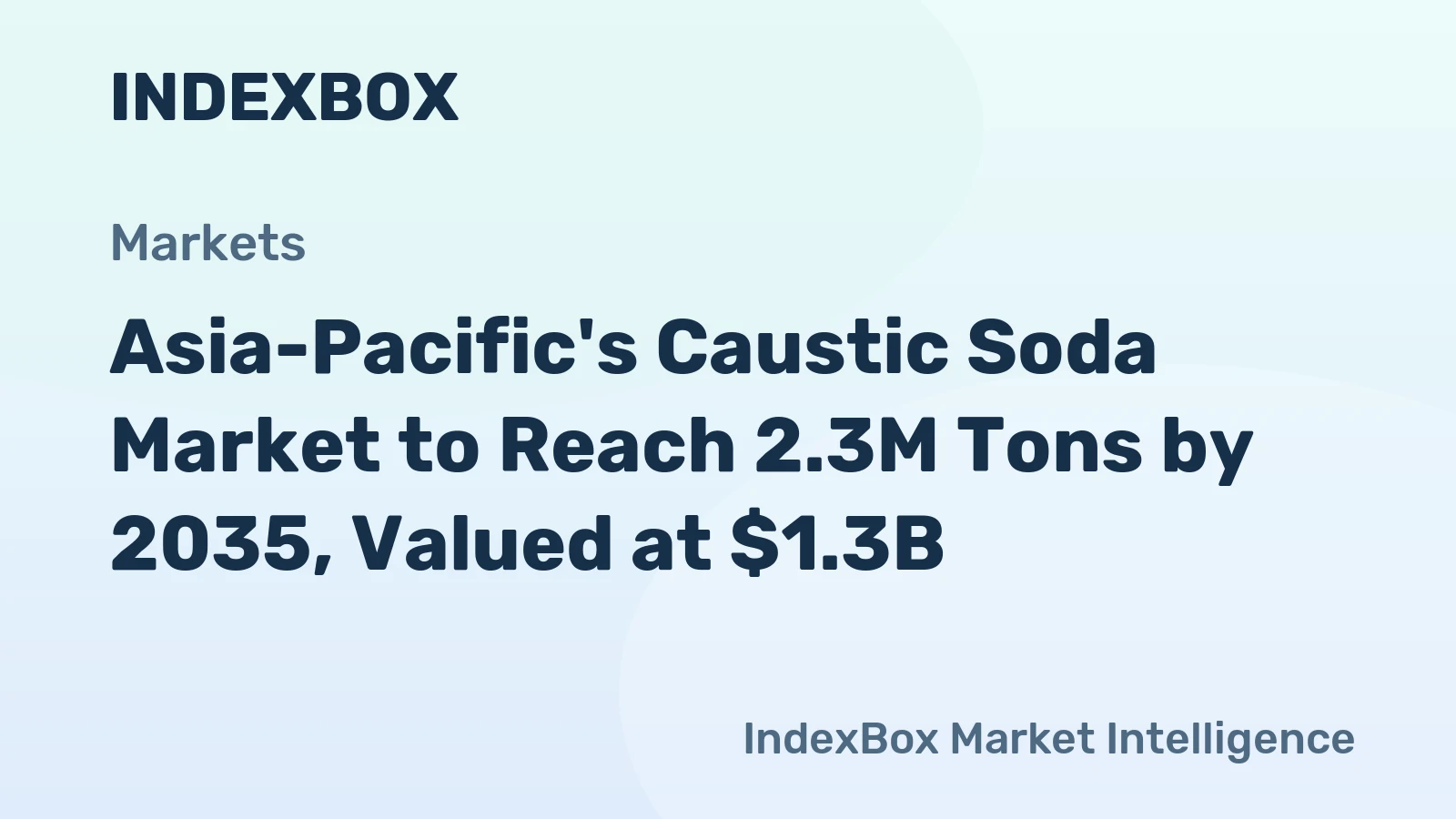 Asia-Pacific's Caustic Soda Market to Reach 2.3M Tons by 2035, Valued at $1.3B