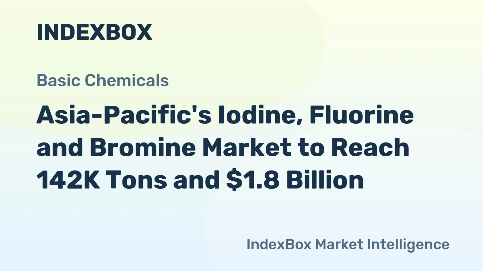 Asia-Pacific's Iodine, Fluorine and Bromine Market to Reach 142K Tons and $1.8 Billion