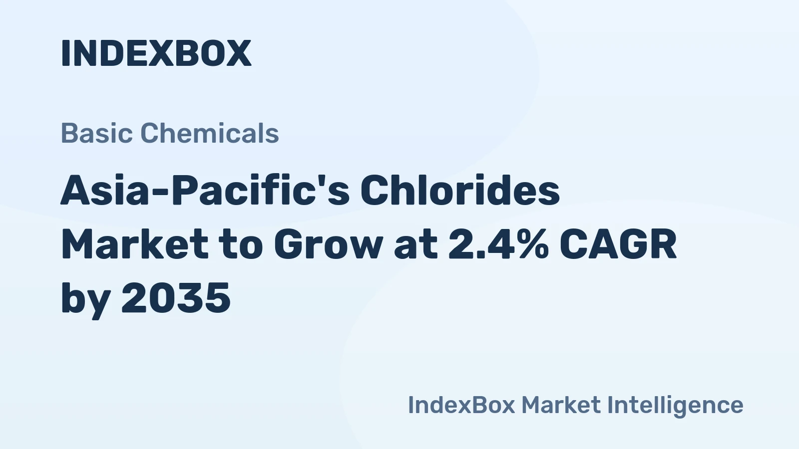 Asia-Pacific's Chlorides Market to Grow at 2.4% CAGR by 2035
