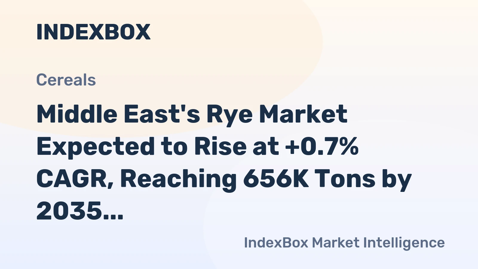 Middle East's Rye Market Expected to Rise at +0.7% CAGR, Reaching 656K Tons by 2035