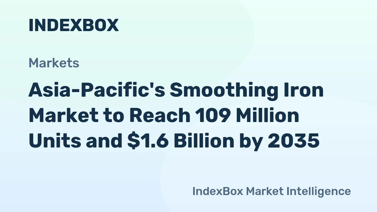 Asia-Pacific's Smoothing Iron Market to Reach 109 Million Units and $1.6 Billion by 2035