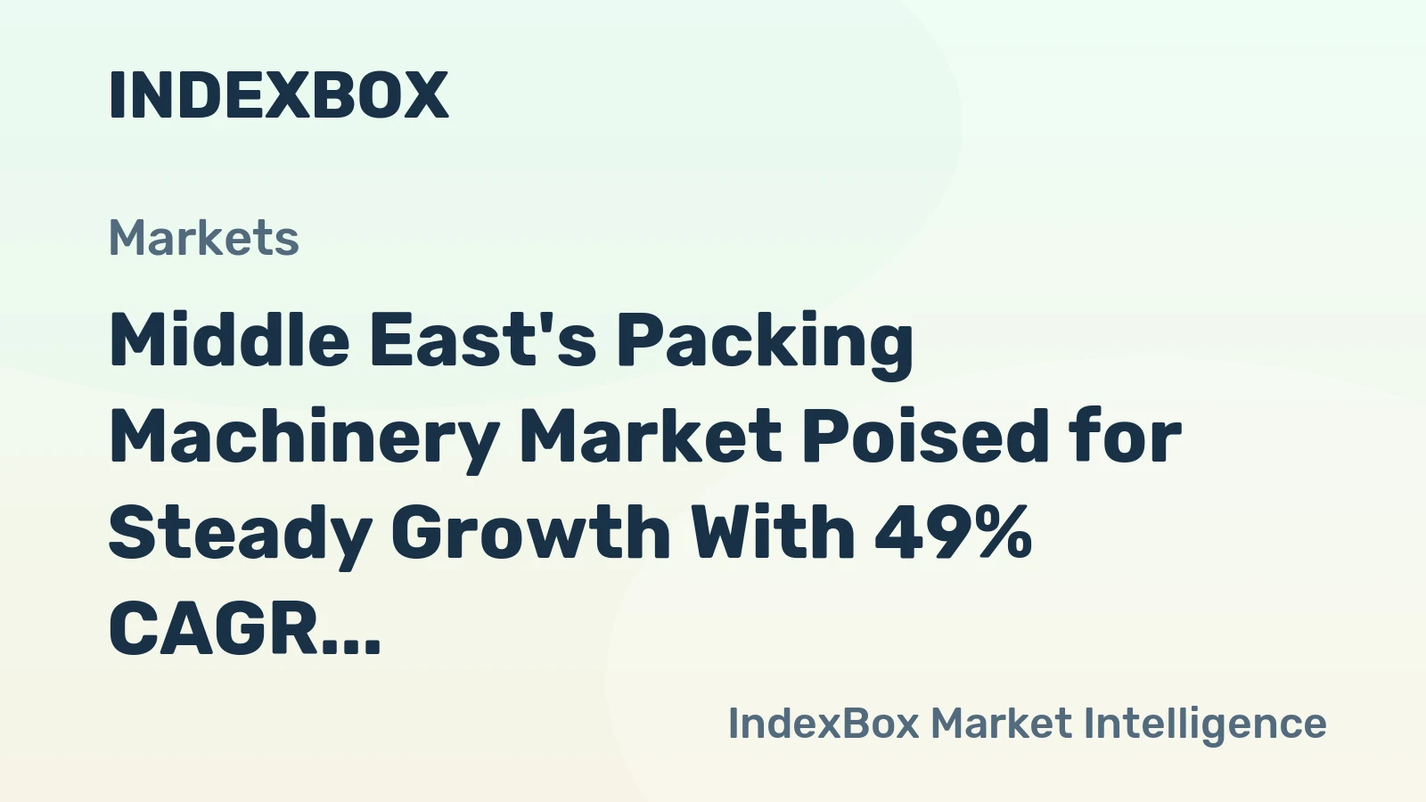 Middle East's Packing Machinery Market Poised for Steady Growth With 49% CAGR in Value
