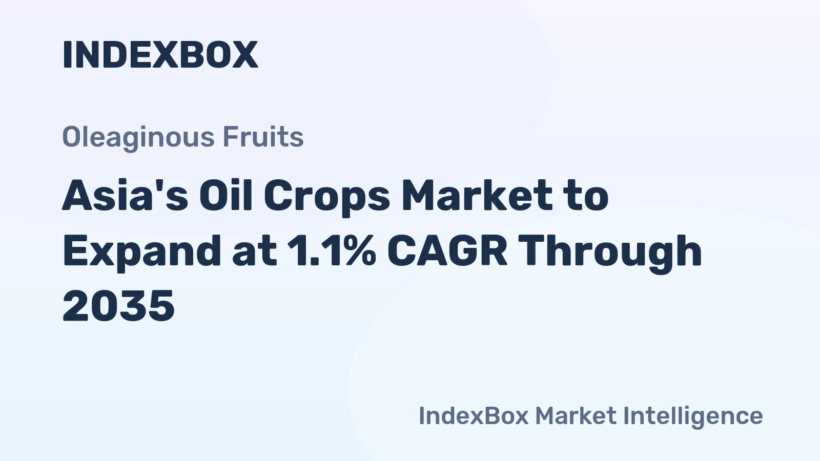 Asia's Oil Crops Market to Expand at 1.1% CAGR Through 2035