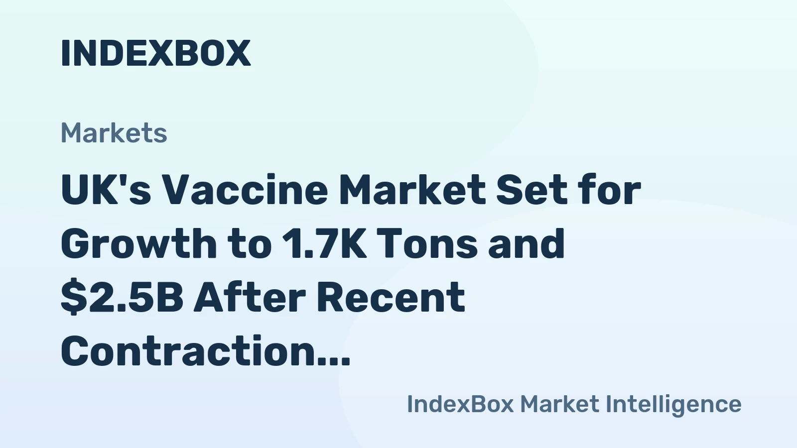 UK's Vaccine Market Set for Growth to 1.7K Tons and $2.5B After Recent Contraction