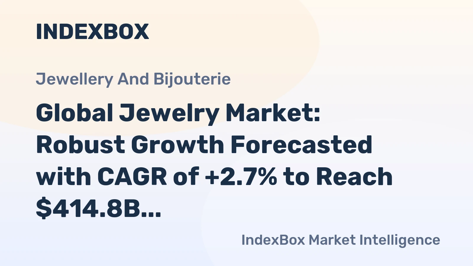 Global Jewelry Market: Robust Growth Forecasted with CAGR of +2.7% to Reach $414.8B by 2035