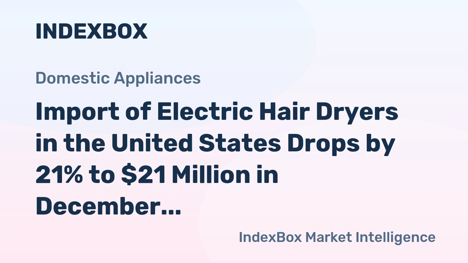 Import of Electric Hair Dryers in the United States Drops by 21% to $21 Million in December 2023