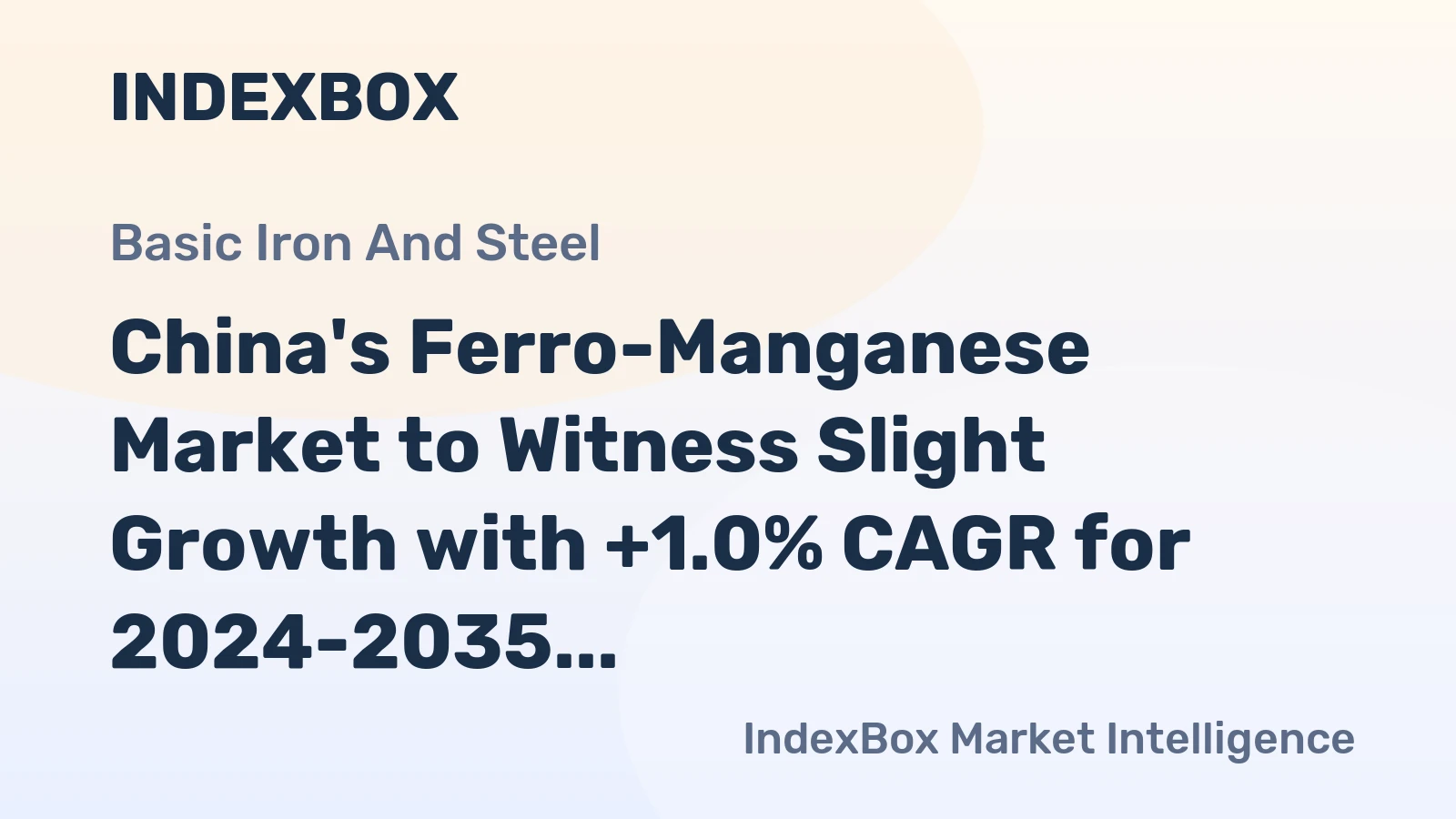 China's Ferro-Manganese Market to Witness Slight Growth with +1.0% CAGR for 2024-2035, Reaching $1.5B by 2035