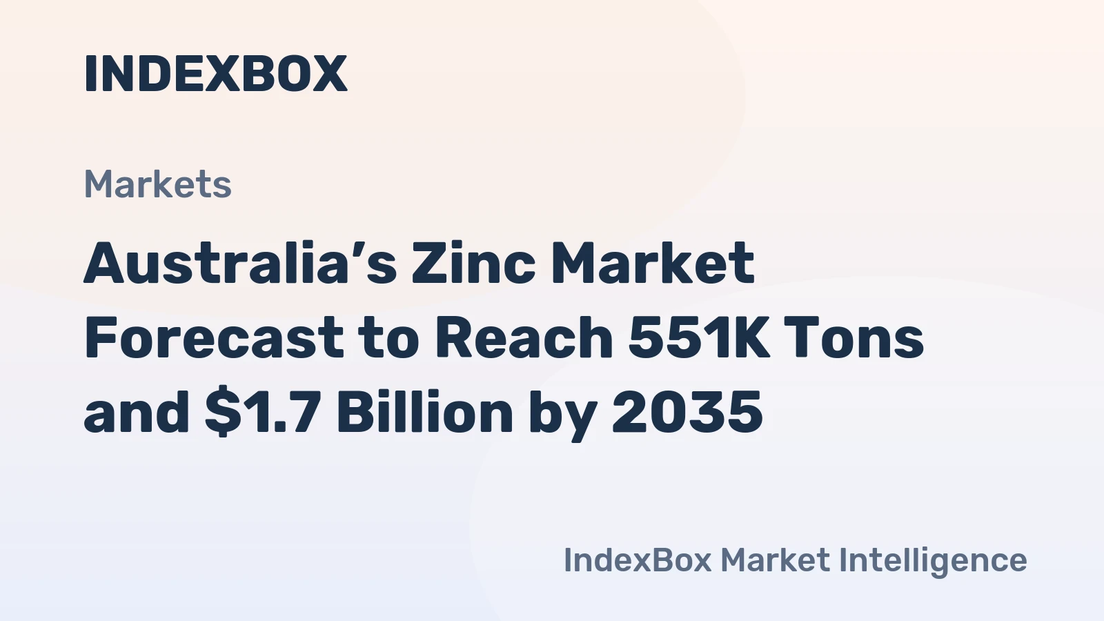 Australia’s Zinc Market Forecast to Reach 551K Tons and $1.7 Billion by 2035