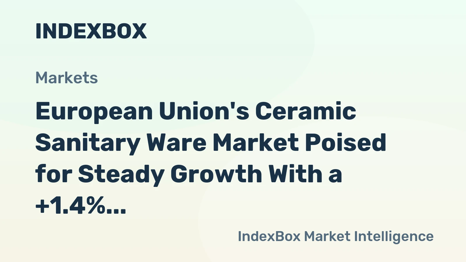 European Union's Ceramic Sanitary Ware Market Poised for Steady Growth With a +1.4% Volume CAGR Through 2035