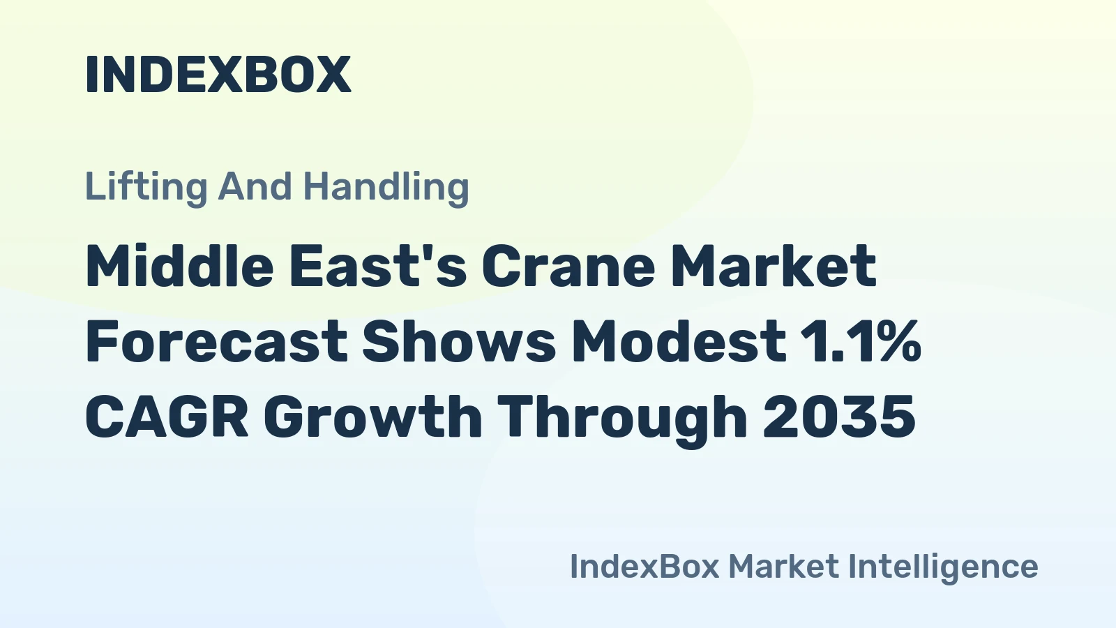 Middle East's Crane Market Forecast Shows Modest 1.1% CAGR Growth Through 2035