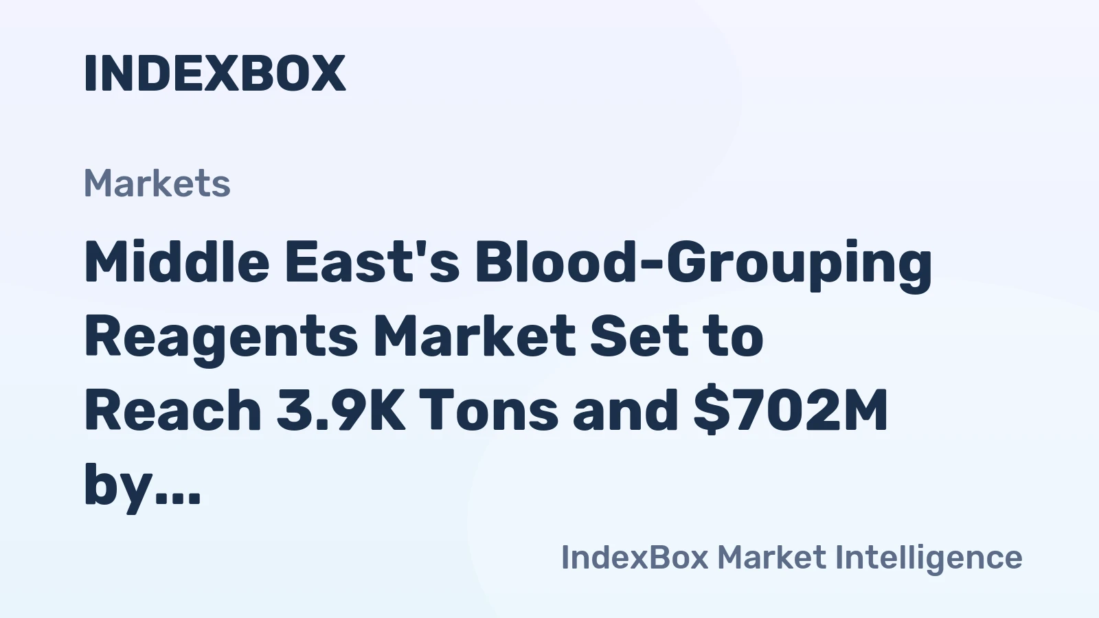 Middle East's Blood-Grouping Reagents Market Set to Reach 3.9K Tons and $702M by 2035
