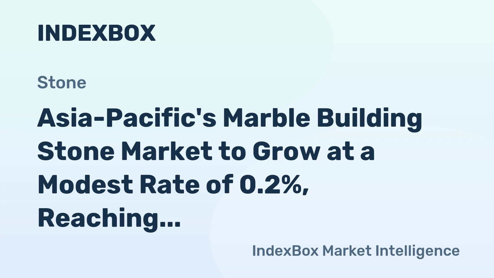 Asia-Pacific's Marble Building Stone Market to Grow at a Modest Rate of 0.2%, Reaching 8M Tons by 2035