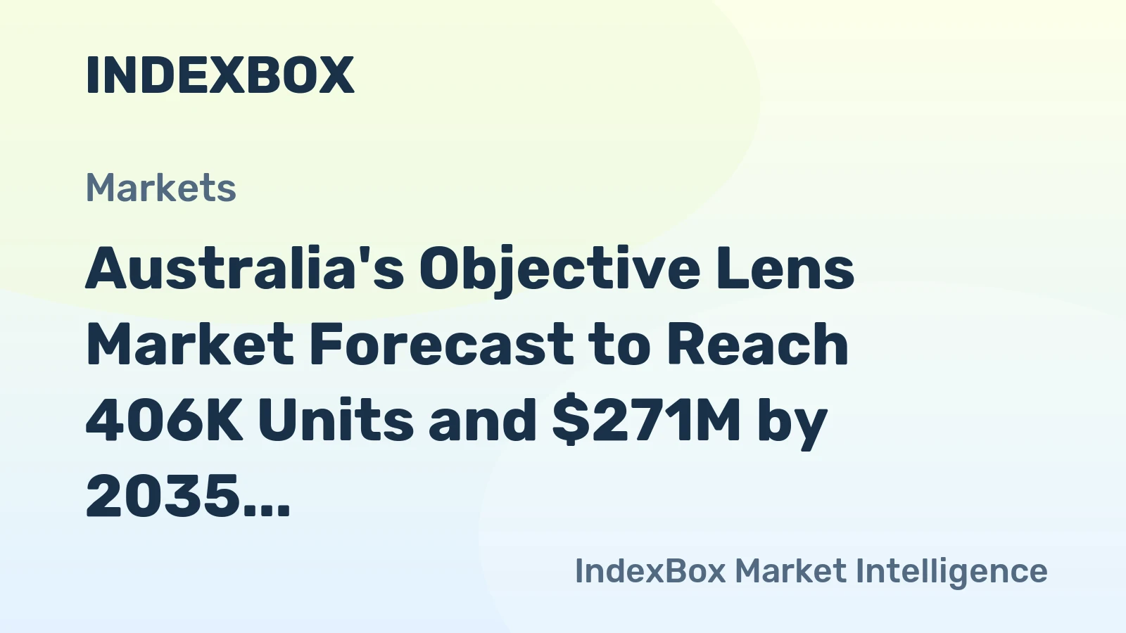 Australia's Objective Lens Market Forecast to Reach 406K Units and $271M by 2035